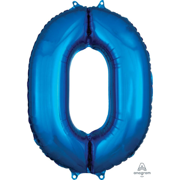 Royal Blue Dark Zero 0 INFLATED Foil Number #28270 – iCANDY Balloons