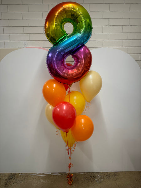Giant INFLATED Rainbow Splash Number 8 Foil 86cm Balloon #213778 ...