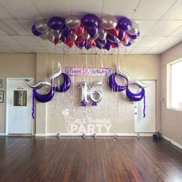 100 Ceiling Floating Helium Balloon with Corral – iCANDY Balloons